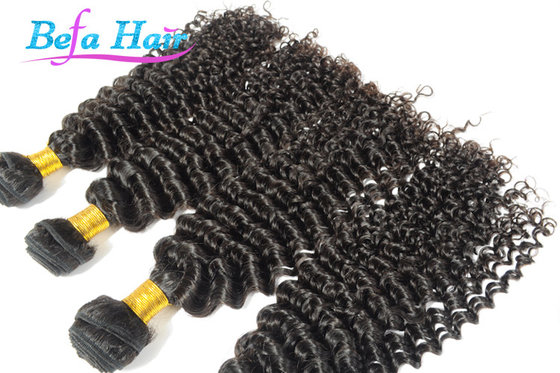 Kinky Curl Brazilian Virgin Human Hair Weaving Hair Double Machine Weft