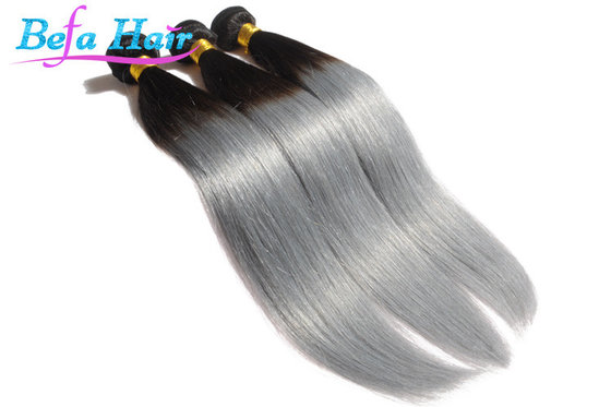 Soft Smooth 2 Tones Black To Blonde Ombre Hair Extensions No Tangle