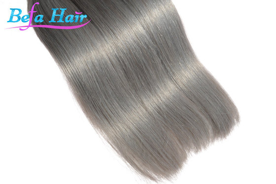 Dyed Color European Human Hair Extensions Grey Human Hair Weaving