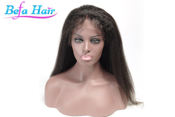 100% One Donor Virgin Front Lace Wig Human Hair Kinky Straight Unprocessed Hair