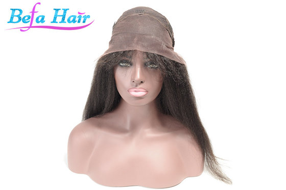 100% One Donor Virgin Front Lace Wig Human Hair Kinky Straight Unprocessed Hair