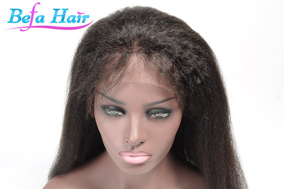 100% One Donor Virgin Front Lace Wig Human Hair Kinky Straight Unprocessed Hair