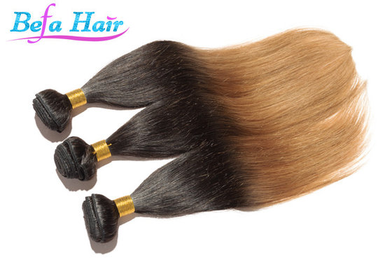 Straight Color 1b/27 Ombre Hair Extensions Weft Ombre Virgin Hair
