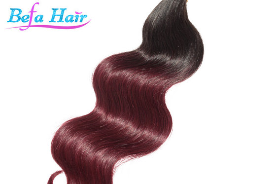 Keine Mischung purpurrote Ombre-Haar-Erweiterungen Ombre-Menschenhaar-Webart