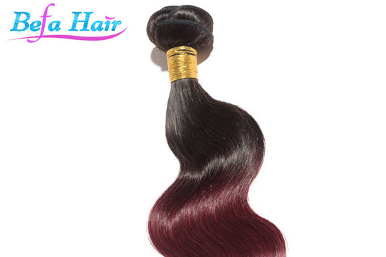 Keine Mischung purpurrote Ombre-Haar-Erweiterungen Ombre-Menschenhaar-Webart