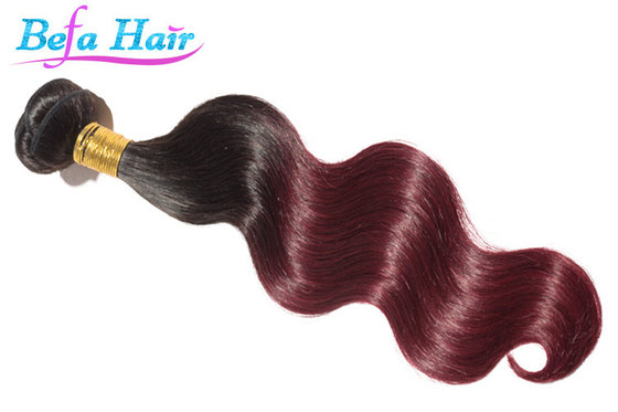 Keine Mischung purpurrote Ombre-Haar-Erweiterungen Ombre-Menschenhaar-Webart