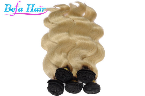 Kein Haar-Erweiterungs-Körper-Wellen-blondes Luxushaar Verwicklung Ombre Remy