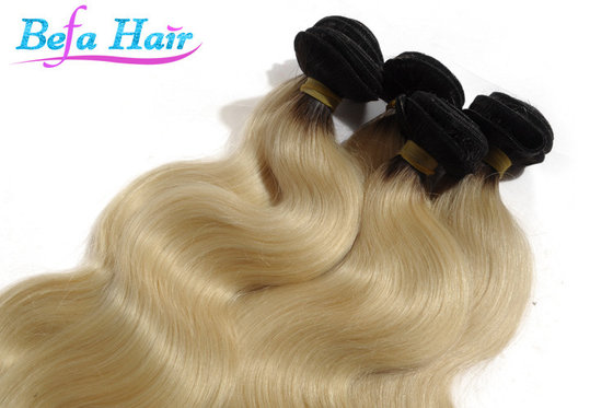 Kein Haar-Erweiterungs-Körper-Wellen-blondes Luxushaar Verwicklung Ombre Remy