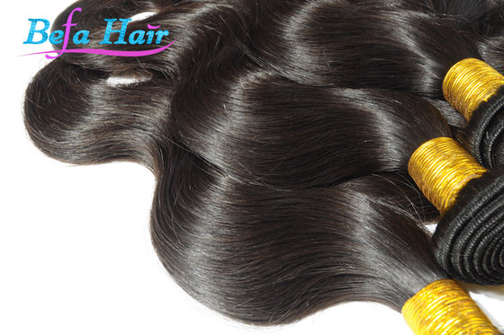Natural Black / Red Violet Eurasian Virgin Hair Extensions 35 Inch
