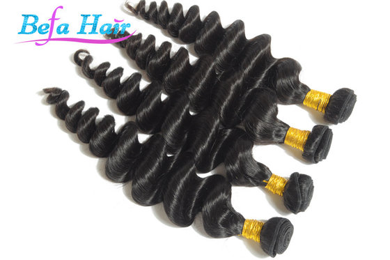 Smooth Loose Wave Eurasian Virgin Hair Wefts , Dark Brown / Golden Blonde Hair Extensions