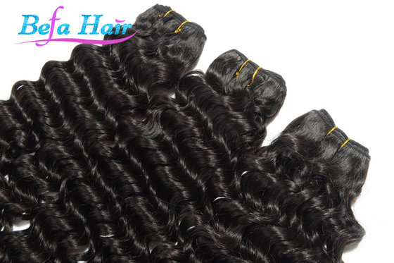 Professional 22" Deep Wave Malaysian Virgin Hair Weave For Ladies / Girls