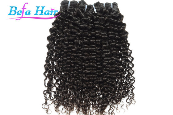 Black Women Natural Black Cambodian Hair Bundles , Spiral Curl 12-14 Inch Hair Extensions