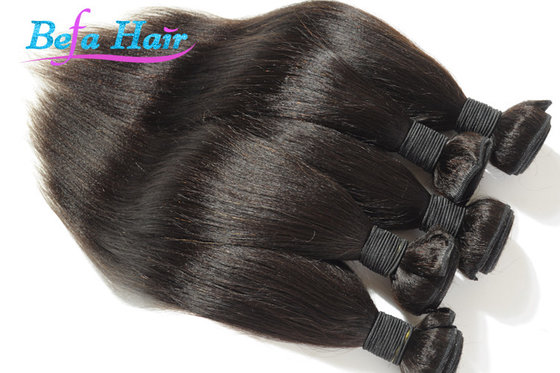Peruvian Soft Black Women Human Hair Extensions Yaki Straight Hair Wefts