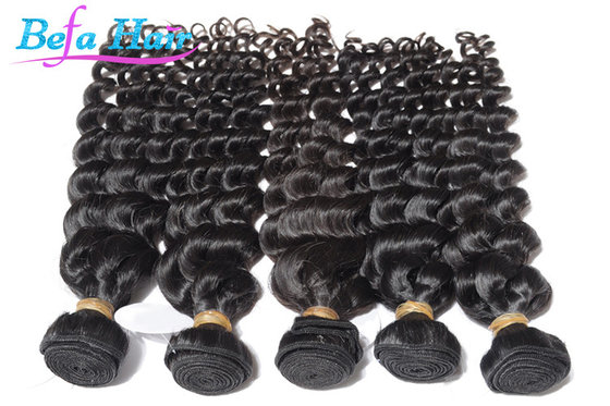 Professional 16 Inch Mixed / Two Tone Color Mongolian Hair Extensions Deep Wave