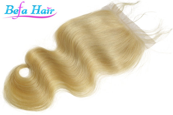 8" / 12" Body Wave Virgin 100% Human Hair Weave Closure Yellow / Red