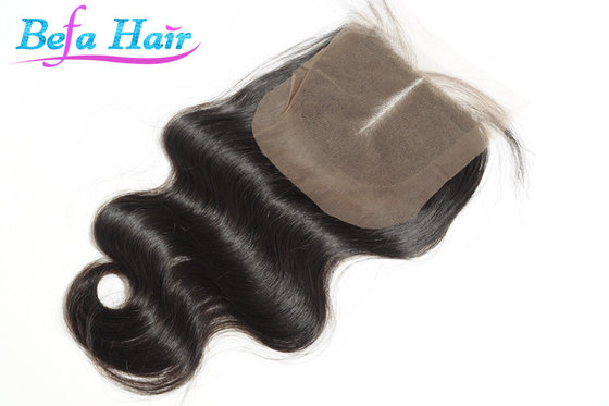 Grade 7A Peruvian / Mongolian Human Hair Closure Body Wave Virgin Hair