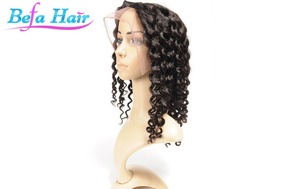 Grade 7A Deep Curl Human Hair Full Lace Wigs Natural Looking Wigs