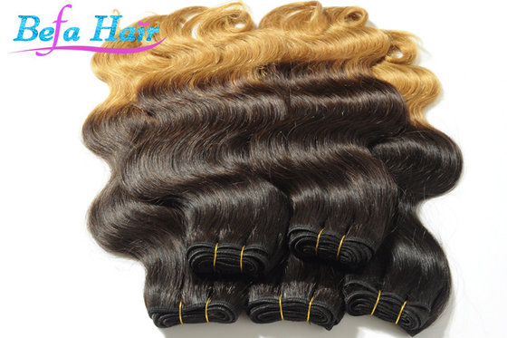 Doppelte Haar-Luxuserweiterungs-peruanische Körper-Wellen-Haar-Bündel Wefted Ombre Remy
