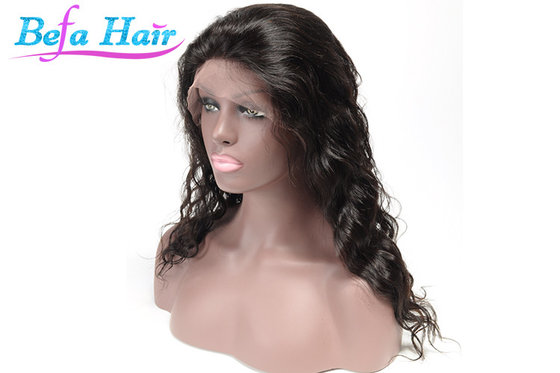 Professional Remy Human Hair Lace Front Wigs With Transparent / Brown Cap