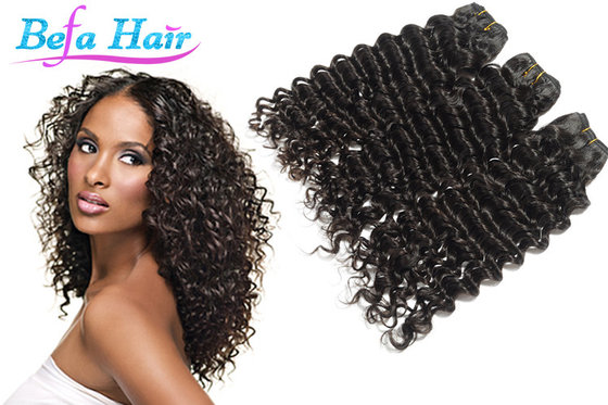 Professional Deep Wave Grade 6A Virgin Hair , Ladies Highlighted Hair Extensions