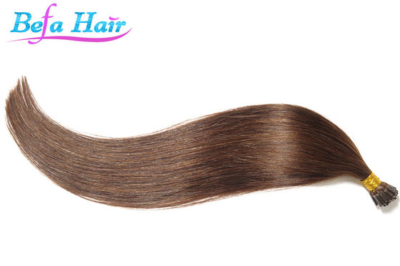 Colored Red Violet / Dark Brown Double Wefted U Tip Hair Extensions For Ladies