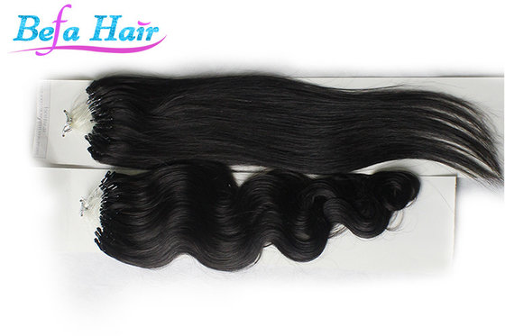 Kundengebundenes Yaki gerade/Körper-Wellen-Mikroschleifen-Ring-Haar-Erweiterungen 32 Zoll