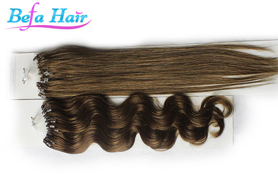 Fille blanche de beauté 15" 16" vrais prolongements micro 8# 10# 16# de cheveux d'anneau de boucle
