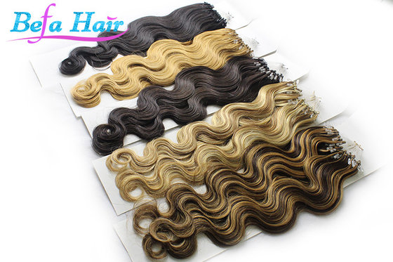 Elegante-Göttin-Mikroschleifen-Ring-Haar-Erweiterungs-Körper-Wellen-brasilianisches Jungfrau-Haar
