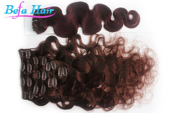 Human Hair Body Wave Clip In Hair Extension No Shedding No Tangle