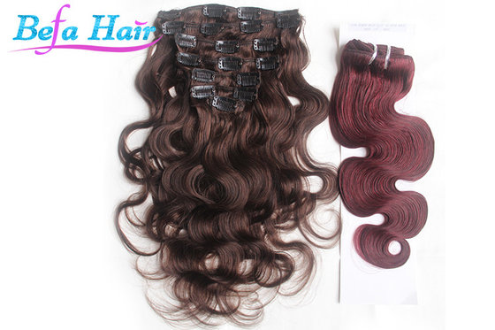 Human Hair Body Wave Clip In Hair Extension No Shedding No Tangle