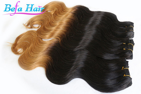 Jungfrau 100% peruanisches Brown zur blonden Ombre-Haar-Erweiterungs-Körper-Welle