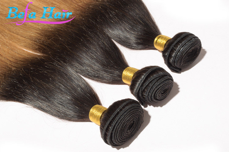 Straight Color 1b/27 Ombre Hair Extensions Weft Ombre Virgin Hair