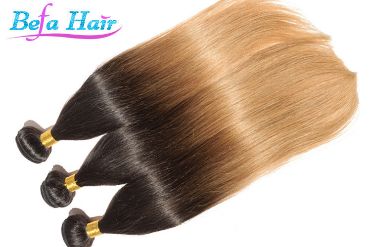 Gerade Haar-Luxuserweiterungen Ombre Remy färben gefärbtes Farbhaar 1b/27