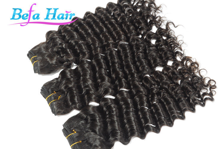 100% Unprocessed 30 inch Deep Wave Malaysian Virgin Hair Extensions For Black Women