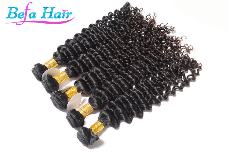 Curly 32" 34" Eurasian Virgin Hair Unprocessed Human Hair Extensions With No Tangle