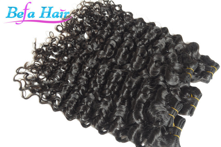 Glam 32" 34" Deep Curl Eurasian Virgin Hair Extensions For Black Women