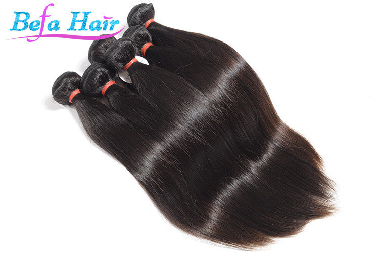 12 pouce/18 cheveux malaisiens de Vierge de catégorie de pouce 7A, Brown/prolongements rouges lumineux de cheveux