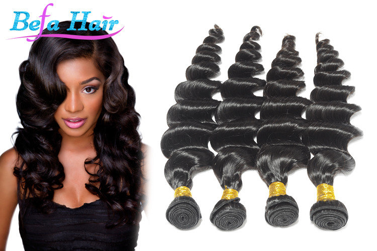 Natural Black 22 Or 24 Inch Hair Extensions Two Tone Color Hair Extensions With No Shedding