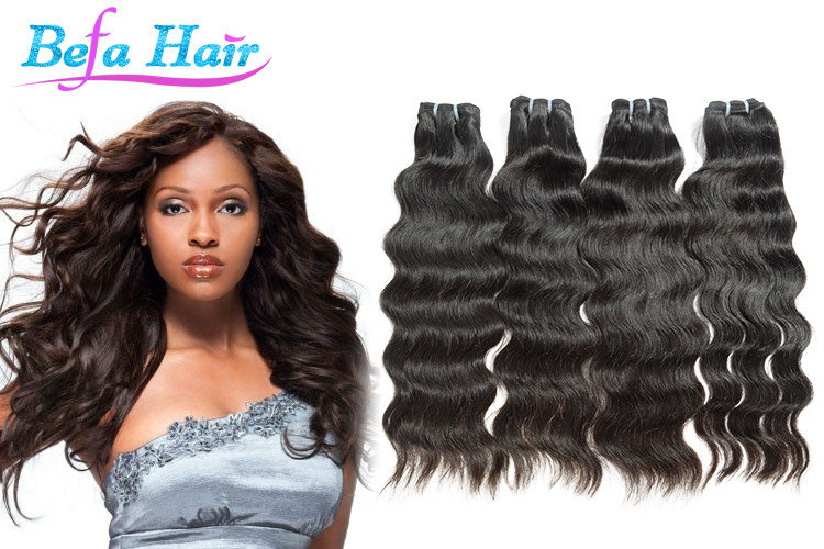 Soft Smooth Natural Wave Indian Virgin Human Hair wefts 3.3oz-3.5oz / pcs