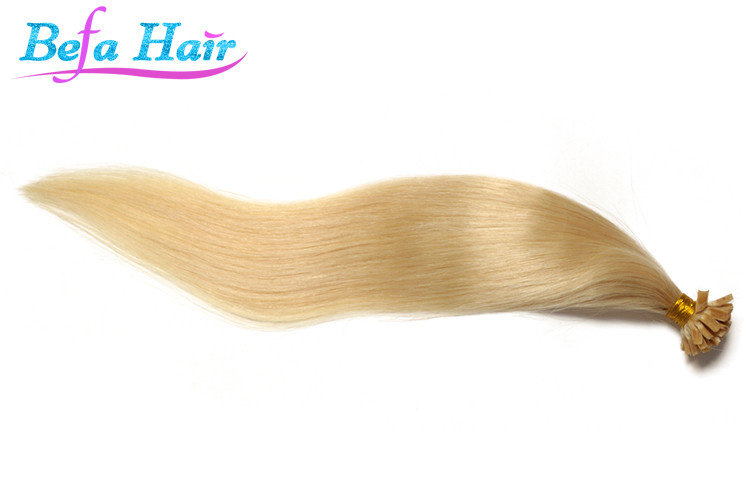 Tangle Free u Tip Human Hair Extensions , Colored Peruvian Human Hair Weave