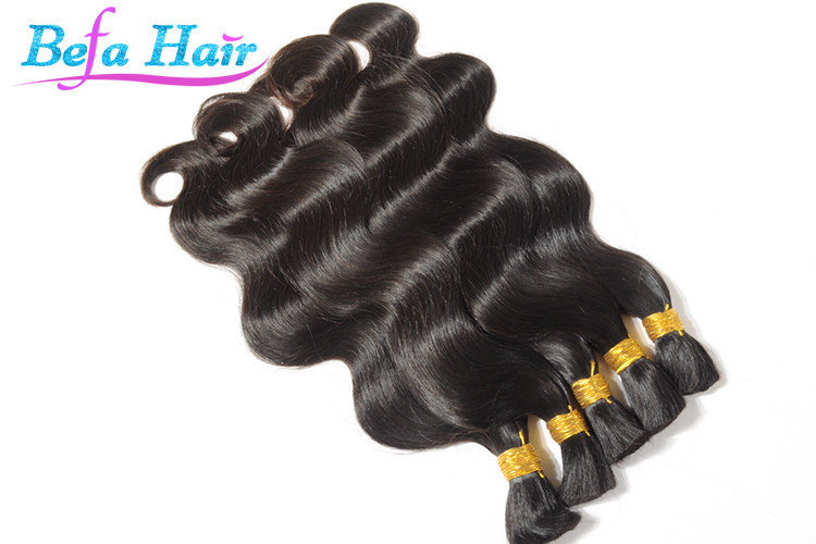 Elegante 20" 24" 1B 100% Human Hair Bulk Brazilian Curly / Loose Wave Hair Bundles