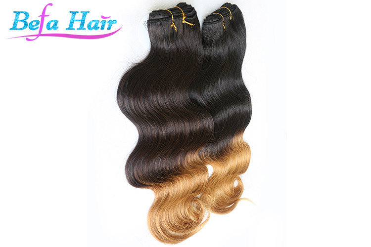 Customized Two Tone Color Hair Extensions , Grade 7A 100 Indian Remy Human Hair