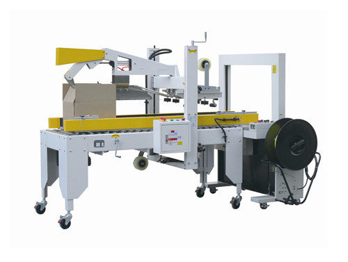 Electrical PLC Control Carton Box Sealing Machine 6kg / Cm³ Air Compressing