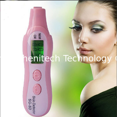 Pink Electric Skin Moisture Detector With Highly Sensitive Probe , Pen Shape