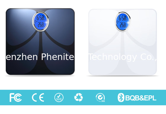 Bluetooth 6mm Tempered Glass Body Fat Scale 325*325*29 Mm Overload Indication
