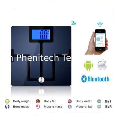 IOS Android Digital Bluetooth Body Fat Scale Weighing ABS ITO Coating Film