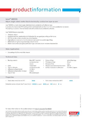 Tesa60233 single side conductive tape | tesa60233 matte black electrically conductive tape supplier