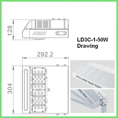 High Lumen COB SMD 50w Energy Efficient Street Lighting Die Cast Aluminum