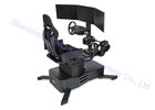 3 DOF Electric System VR Car Racing Simulator Mecha Black Color With Three Curve Screen