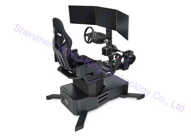 3 DOF Electric System VR Car Racing Simulator Mecha Black Color With Three Curve Screen